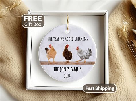 Personalized Chicken Ornament Christmas Chicken Lover T For Chicken