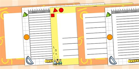 Editable Maths Page Borders Landscape Teacher Made