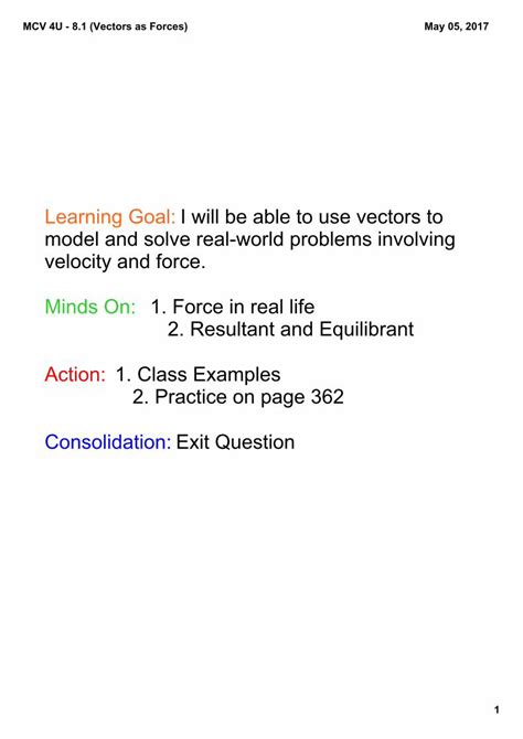 Pdf 2 Resultant And Equilibrant · Resultant And