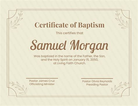 Baptism Certificate Templates
