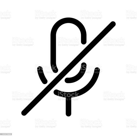 마이크 오디오는 검은 색으로 얇은 선 아이콘을 음소거 마이크 개념이 없습니다 마이크 음소거 에 대한 트렌디 한 고립 된 기호