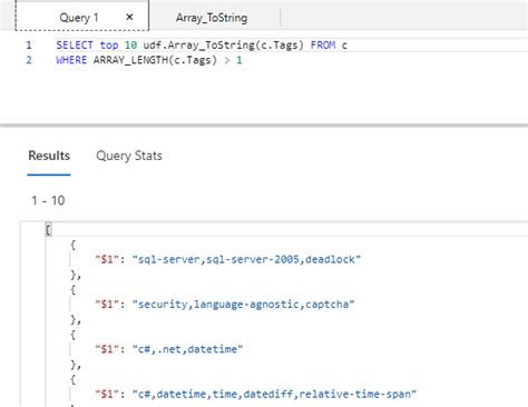 Array To String In Cosmosdb Using Sql Query Microsoft Qanda