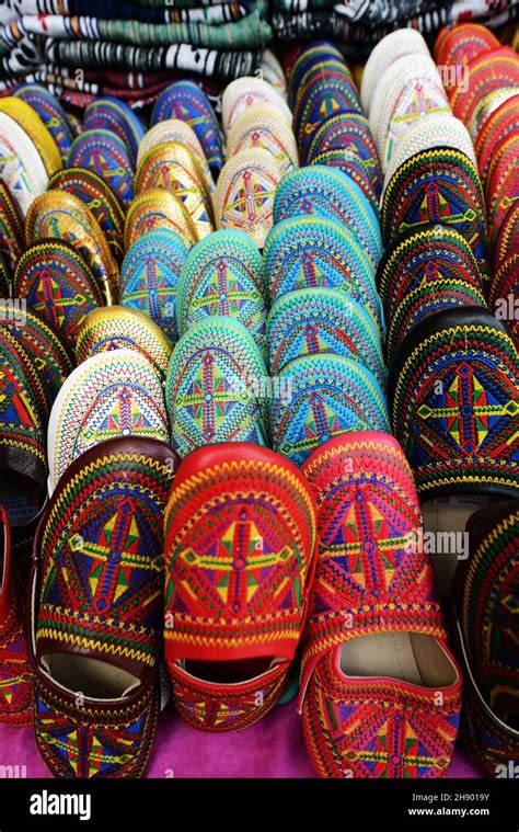 Traditional Moroccan Souvenirs Sold By Shops In The Old Medina Of
