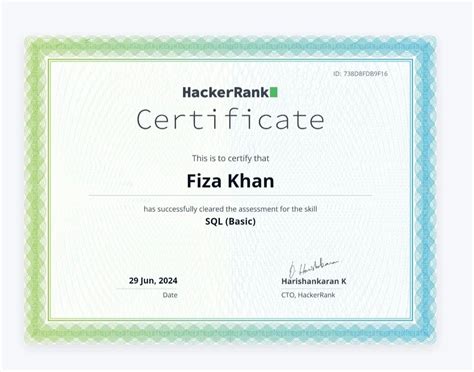 Fiza Khan On Linkedin Hi All 👋 Excited To Share That I Got The Sql