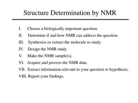 PPT Structure Determination By NMR PowerPoint Presentation Free Download ID