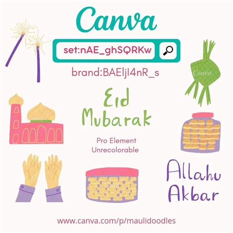 Eid Mubarak Canva Pro Element Business Cards And Flyers Marketing Business Card Canvas