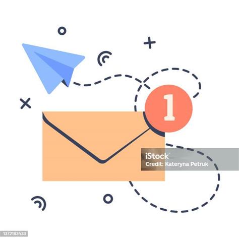 메시지 알림 및 메시지 보내기 새로운 수신 메시지 종이 평면메일 봉투 통신 개념 소셜 네트워킹 아이콘입니다 벡터 플랫 만화 일러스트레이션 그래픽 사용자 인터페이스에 대한