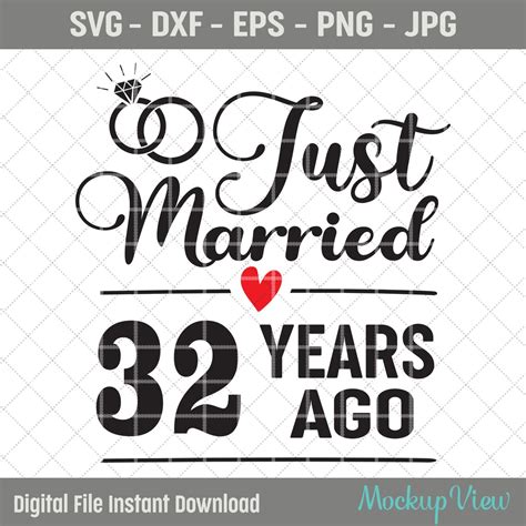 Gerade Verheiratet 32 Jahre Vor Svg 32 Hochzeitstag Geschenk Etsy