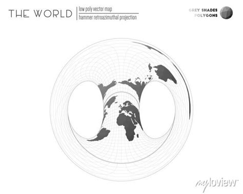 Abstract World Map Hammer Retroazimuthal Projection Of The World • Wall Stickers Contour