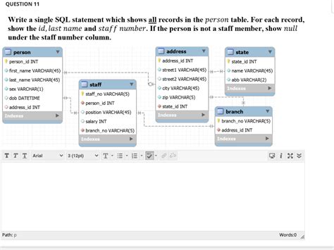 Solved Question 11 Write A Single Sql Statement Which Shows