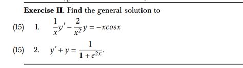 Solved Exercise Ii ﻿find The General Solution