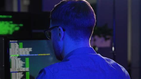 Programmer Typing Data Code Working On Project In Software Development Company 50144192 Stock