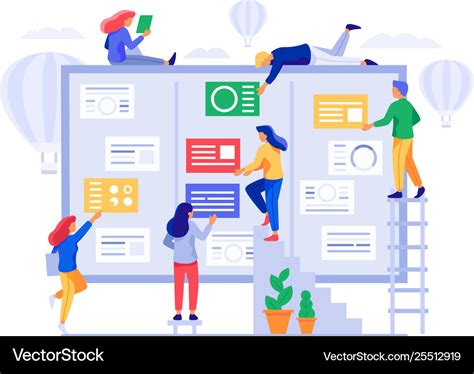 Kanban Board Agile Project Management Office Vector Image