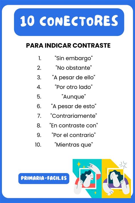 10 Conectores Para Destacar El Contraste En Tus Escritos Complemento