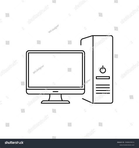 Monitor System Unit Icon Computer Isolated Stock Vector Royalty Free 2589029015 Shutterstock