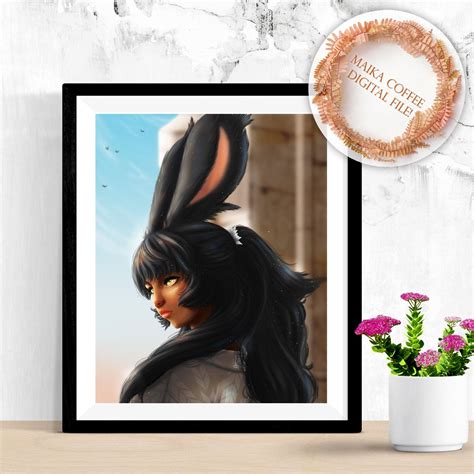 Ffxiv Art Print Ffxiv Art Game Artwork Ffxiv Viera Cool Wall Art Inspired Art Prints