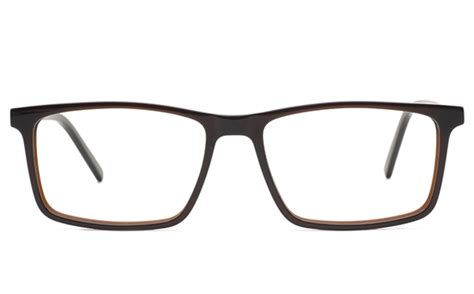 Rectangle Acetate Glasses Frame Brown