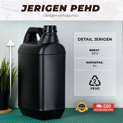 Jual [jerigen Pehd] Jerigen Pehd Hitam Jerigen Baru Jerigen 5 Liter Shopee Indonesia