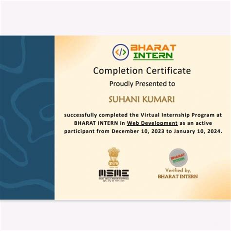 Suhani Kumari On Linkedin Internship