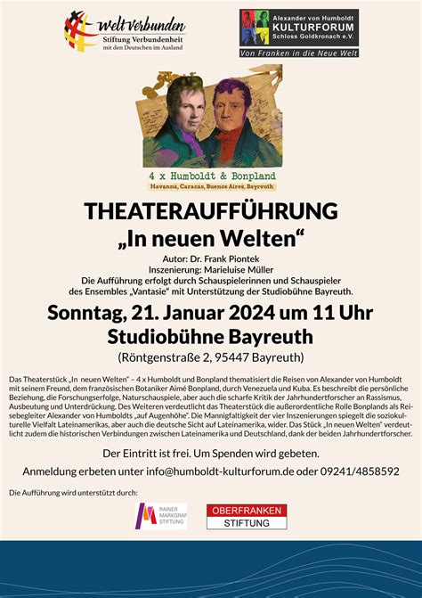 Neuer Termin Für Die Theateraufführung „in Neuen Welten Koschyk Unterwegs