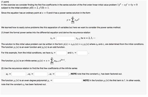 solved point in this exercise we consider finding the first five