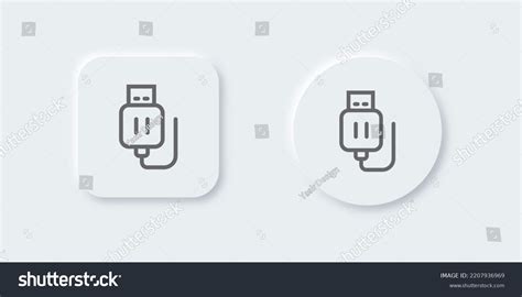 Usb Stick Line Icon Neomorphic Design Stock Vector Royalty Free 2207936969 Shutterstock
