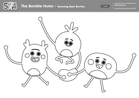 Nums Bumble Gruff Supersimple Sketch Coloring Page
