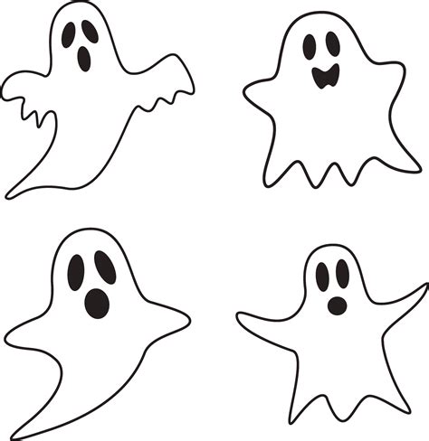 Ghost Halloween Cute Ghost Shadow Ghost Sheet For Halloween Character Design Isolated Vector