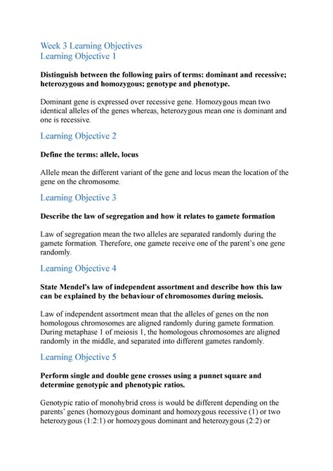 Week 3 Lo Learning Objectives To Consolidate The Lectures Week 3