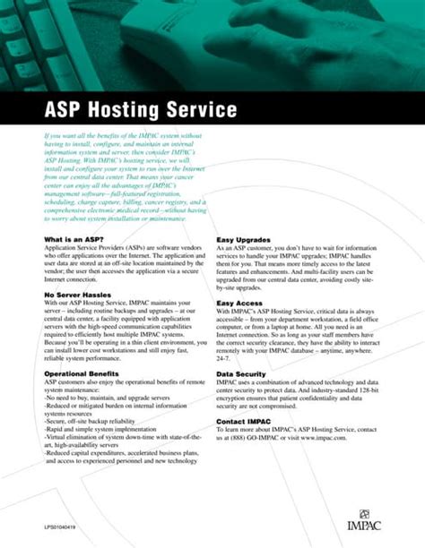 asp hosting service pdf