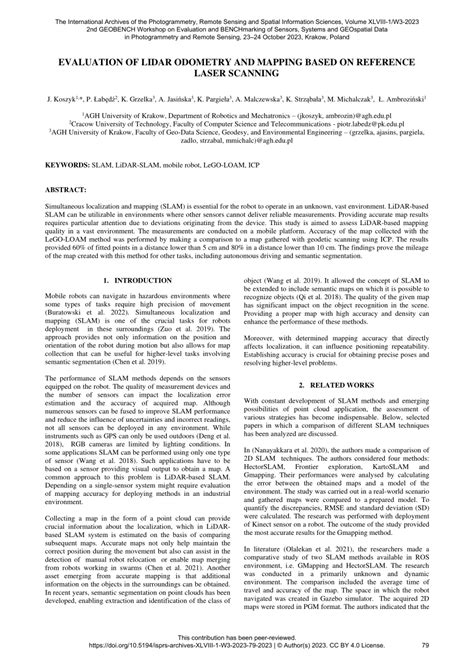 pdf evaluation of lidar odometry and mapping based on reference laser
