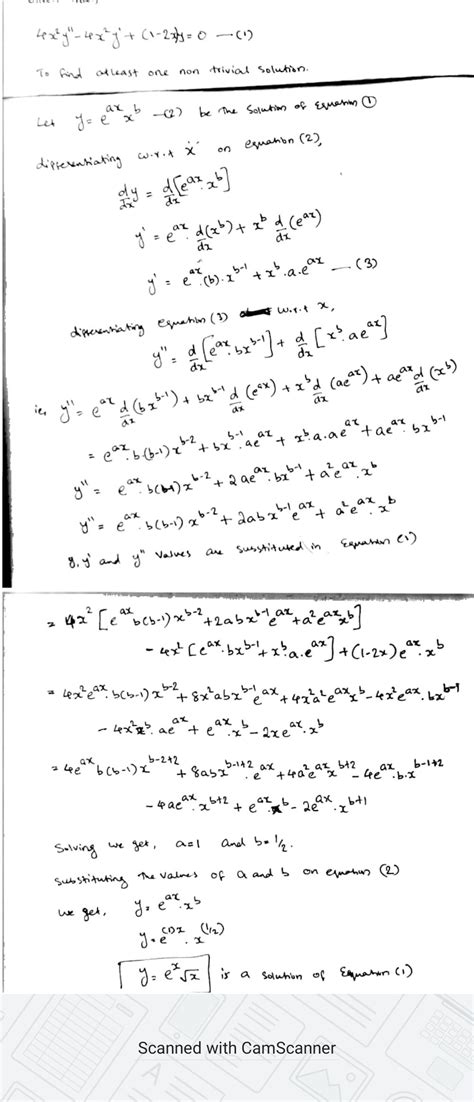 [solved] Find At Least One Non Trivial Solution Of The Differential Course Hero