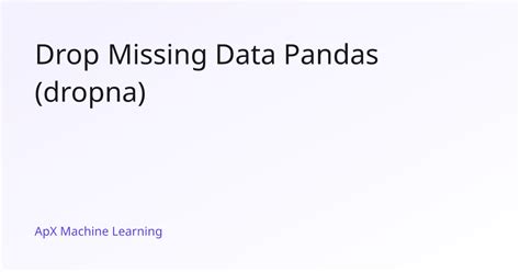 Drop Missing Data Pandas Dropna