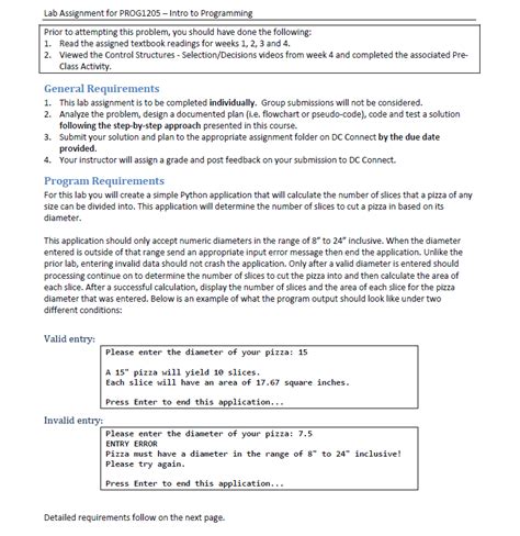 Solved Lab Assignment For Prog1205 Intro To Programming