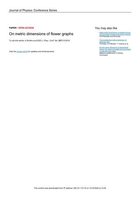 Pdf On Metric Dimensions Of Flower Graphs