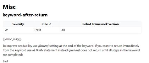 do not use rule message in documentation generation if it s just