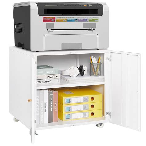 Metal Printer Stand With Storage Mobile Printer Tables For Small Spaces