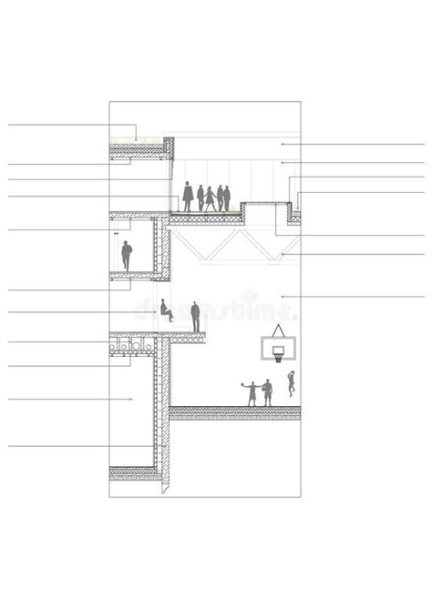 Cad Drawing Section Of The Multistory Building Stock Illustration Illustration Of Real