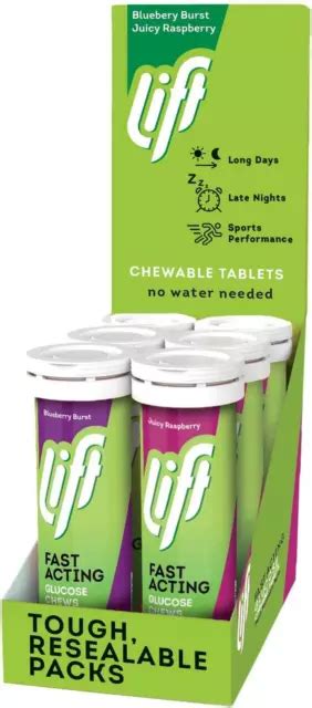 Lift Fast Acting Glucose Chewable Energy Tablets Mixed Berry 6 Pack Of 10 £9 50 Picclick Uk