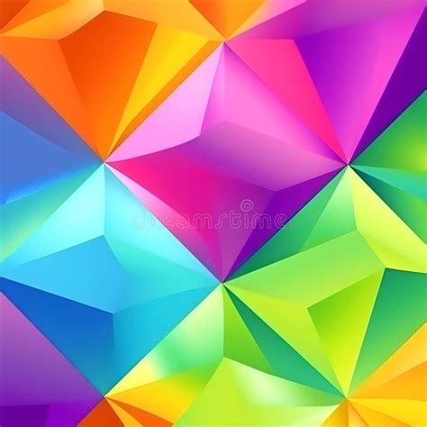 Ai Generated Vibrant Abstract Design With Geometric Shapes Stock