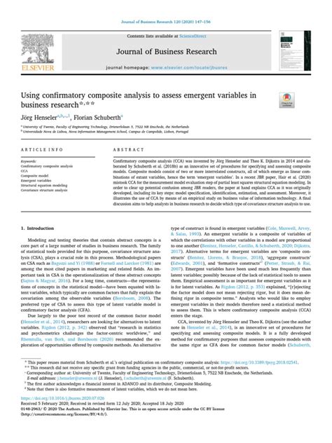 Using Confirmatory Composite Analysis To Assess Em Pdf Multicollinearity Covariance Matrix