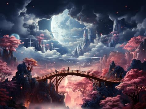 Premium Photo There Is A Bridge That Is Over A Small Stream In The Woods