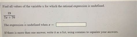 Solved Find All Values Of The Variable X For Which The