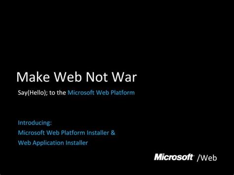 Web Platform Installer PPT