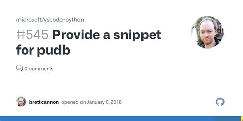 Provide A Snippet For Pudb Issue Microsoft Vscode Python Github