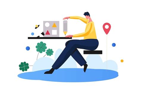 비즈니스 관리 캐릭터 아트 벡터 플랫 라인 일러스트 프리미엄 벡터