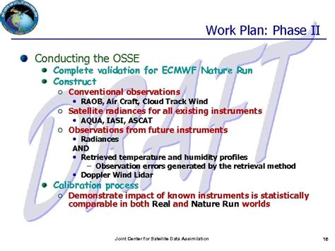 Jcsda Observation System Simulation Experiments Osse Plan For