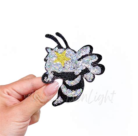 Hornet Mascot Gameday Sequin Patch Small Ablnco
