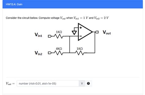Solved Consider The Circuit Below Compute Voltage Vout