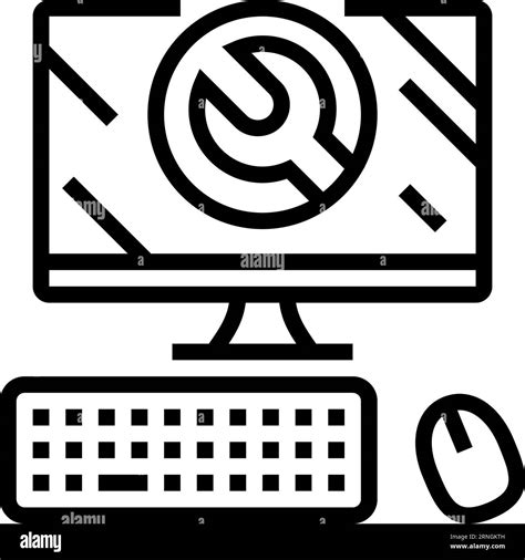 Troubleshooting Pc Repair Computer Line Icon Vector Illustration Stock Vector Image And Art Alamy
